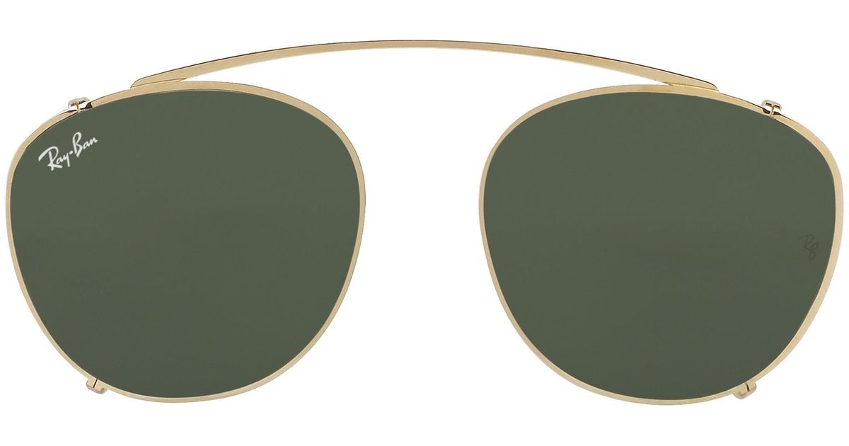 Ray-Ban Clipon Unisex Rb6355 Clip-on - Gold Frame Green Lenses 50-20 ...