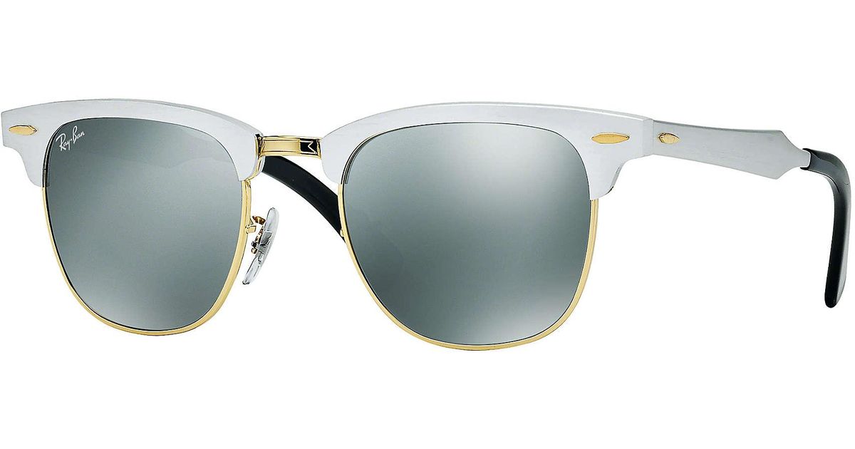 Ray Ban Clubmaster Aluminum In Silver Silver Metallic Lyst