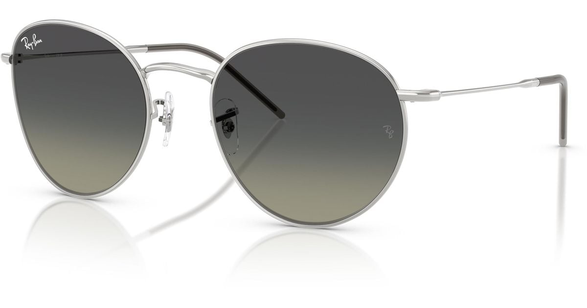 Ray-Ban Round Reverse Sunglasses Frame Grey Lenses in Black | Lyst UK