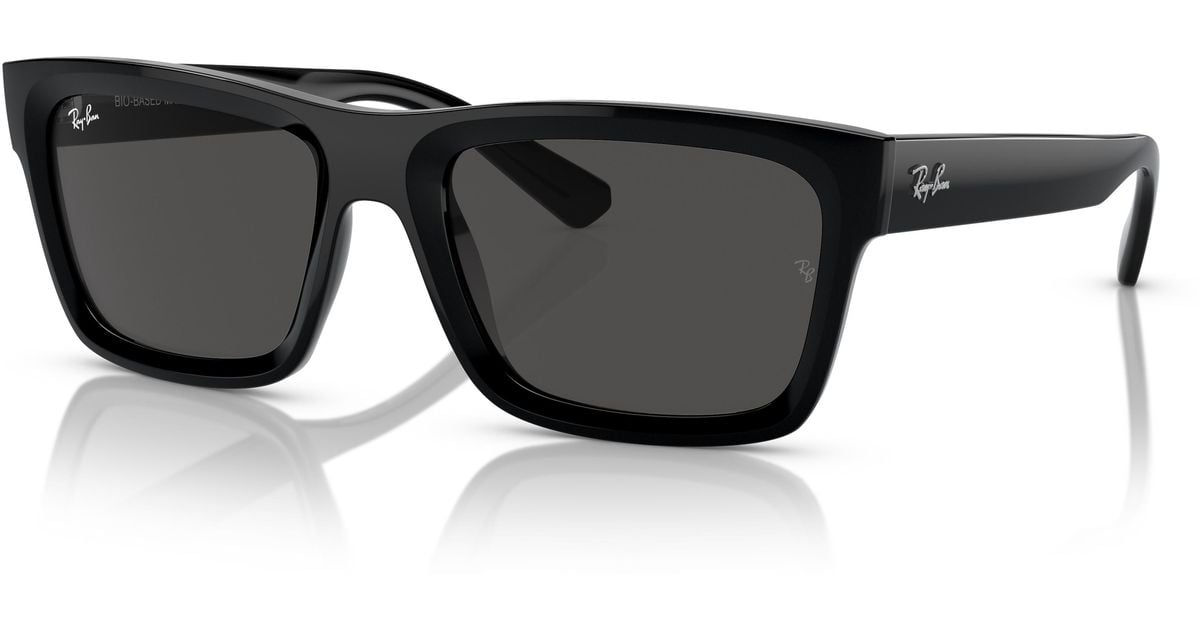 Ray-Ban Rb4396f Warren Low Bridge Fit Rectangular Sunglasses in Black ...