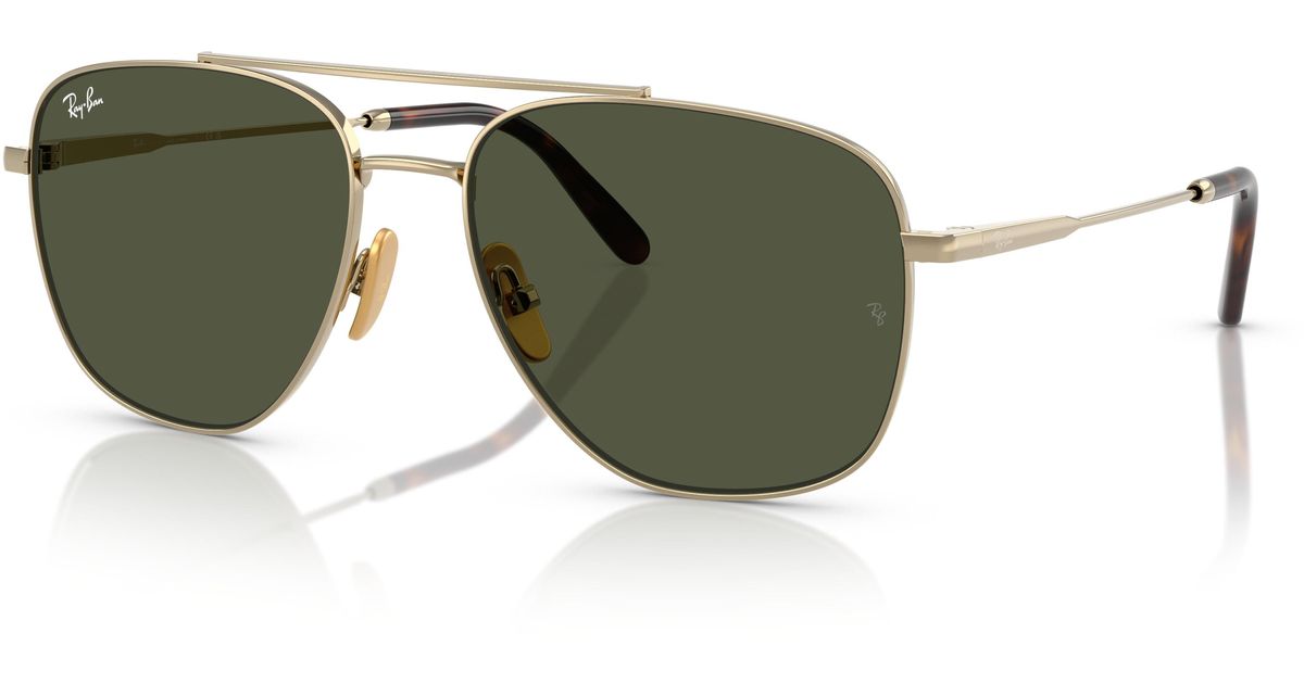 Ray-Ban William Titanium Sunglasses Frame Green Lenses in Black | Lyst