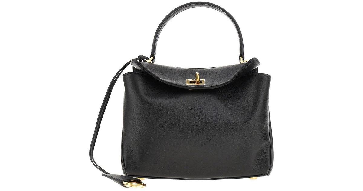 Balenciaga Smooth Leather Mini 'Rodeo' Bag in Black | Lyst UK