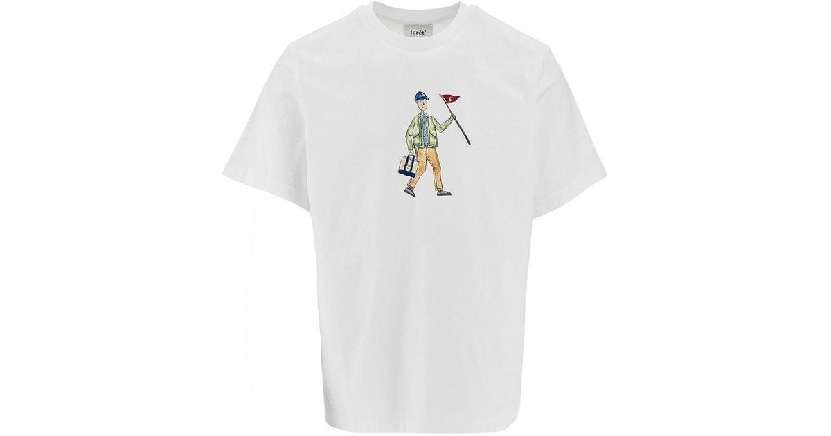 Forét 'Patrol' T-Shirt in White for Men | Lyst UK