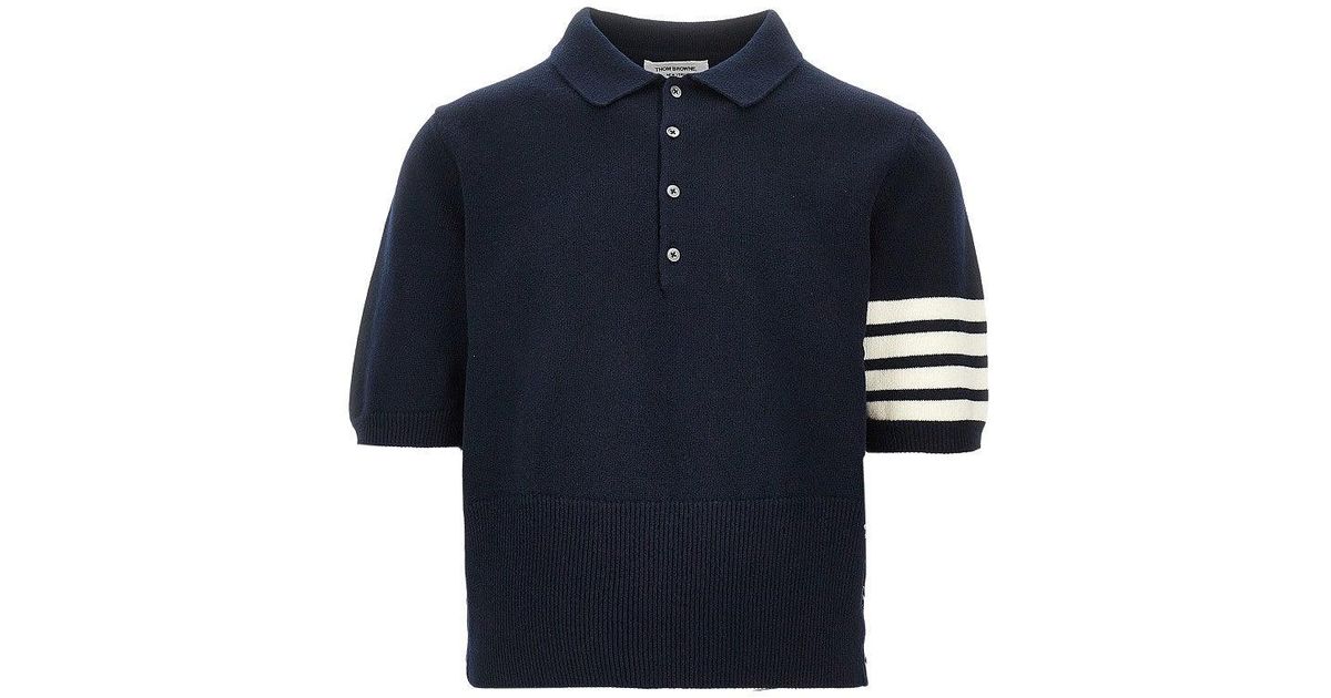 Thom Browne Lunar New Year Intarsia Wool Polo Shirt in Blue for Men ...