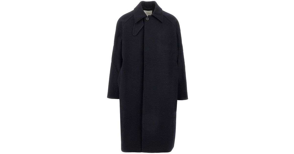 Studio Nicholson 'Cabo' Wool-Blend Coat in Blue for Men | Lyst