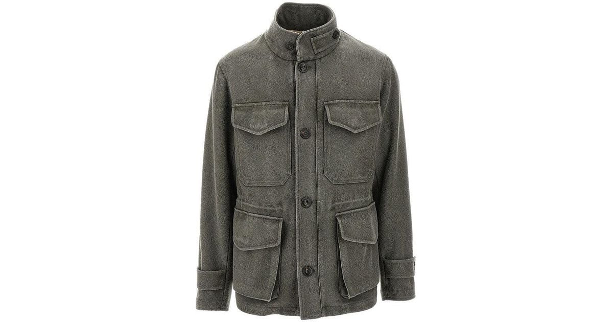 L.B.M. 1911 L. B.M. 1911 Wool-Blend Safari Jacket in Gray for Men | Lyst