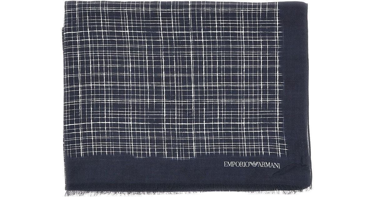 Emporio Armani Modal Scarf With Jacquard Motif in Blue for Men | Lyst UK