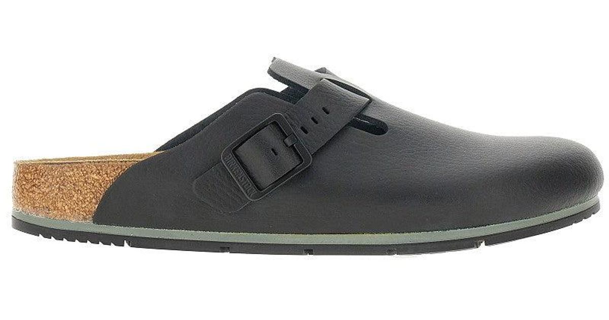 Birkenstock Boston Pro Leather Sabot in Gray for Men | Lyst