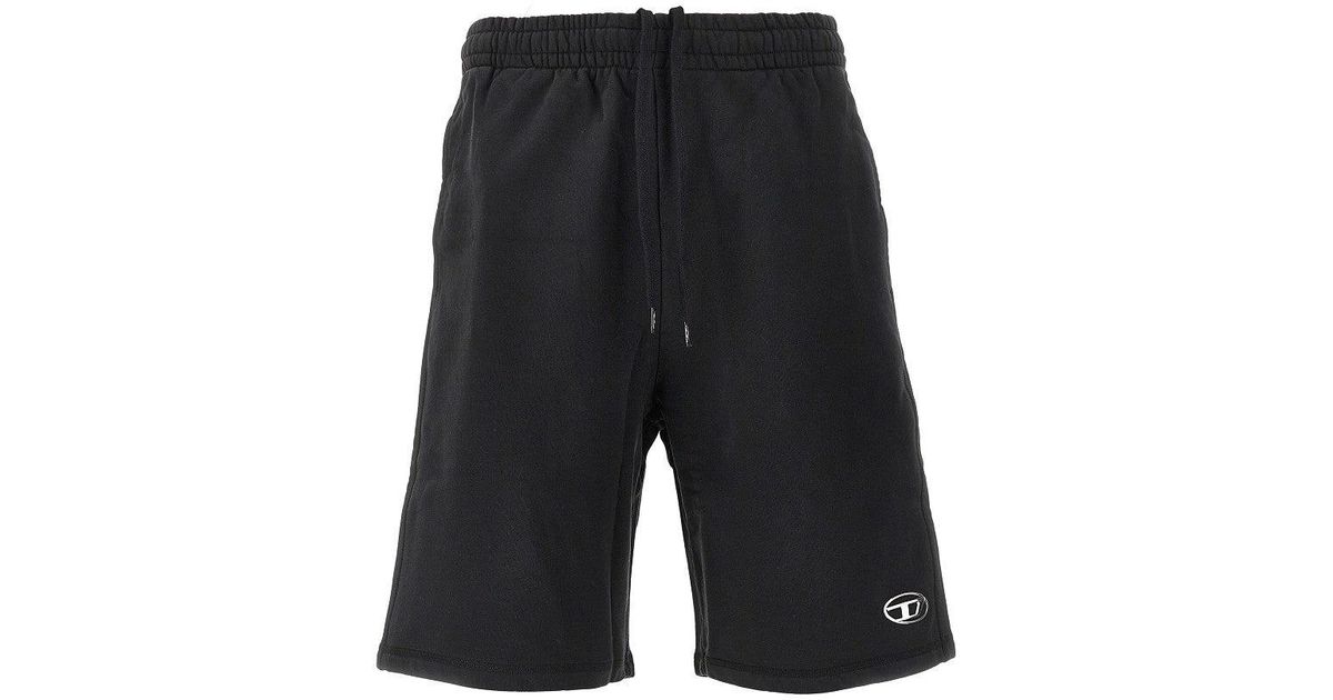 DIESEL 'P-Marshy-Od' French Terry Shorts in Black for Men | Lyst UK