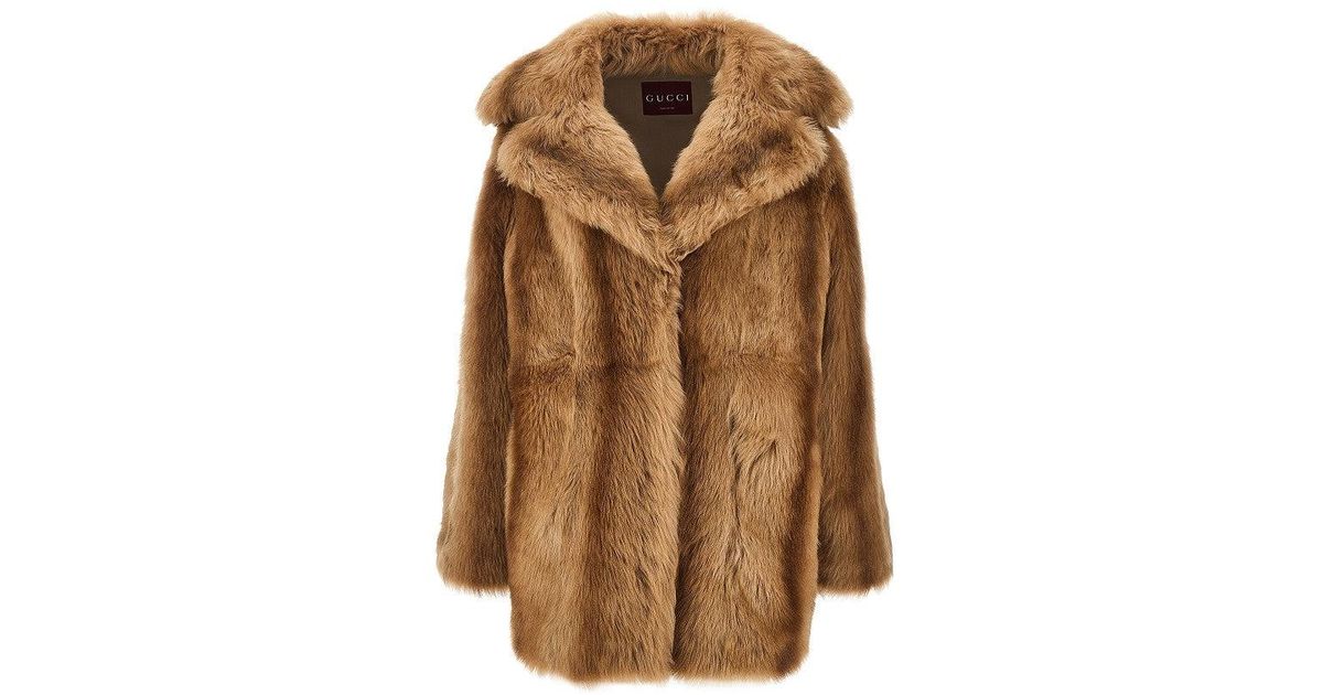 Gucci Fur Jacket in Brown | Lyst