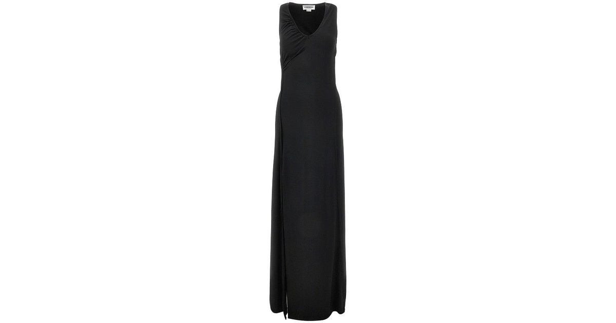 Victoria Beckham Jersey Dress With Splits in Black | Lyst UK