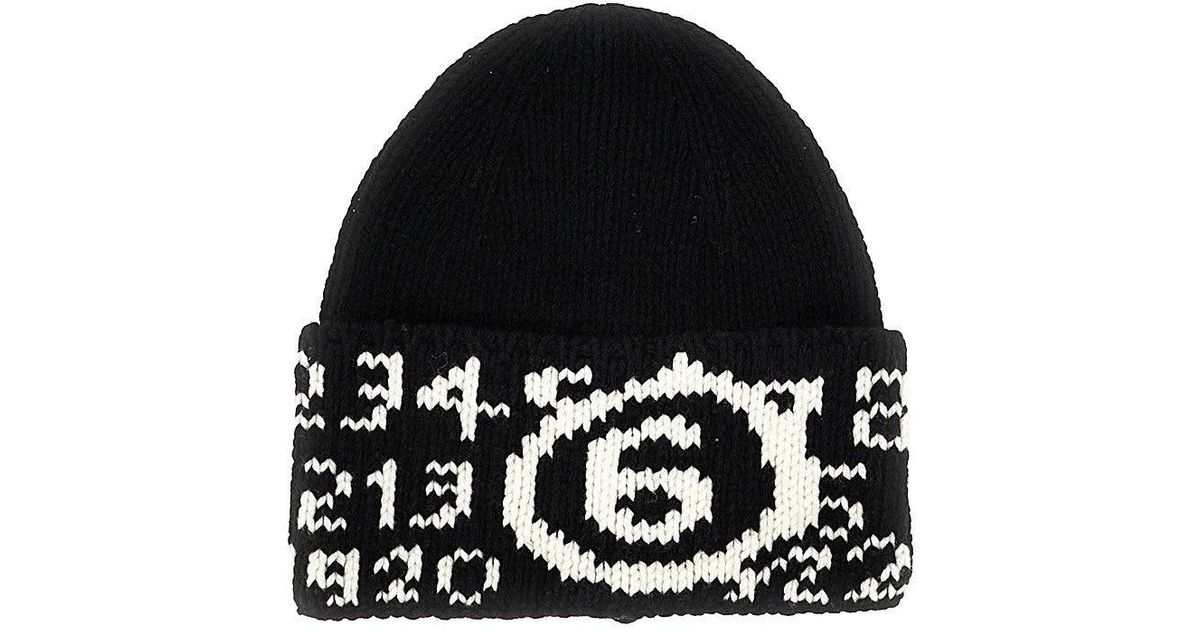 MM6 by Maison Margiela Wool-Blend Beanie Hat With Logo Inlay Kids in ...