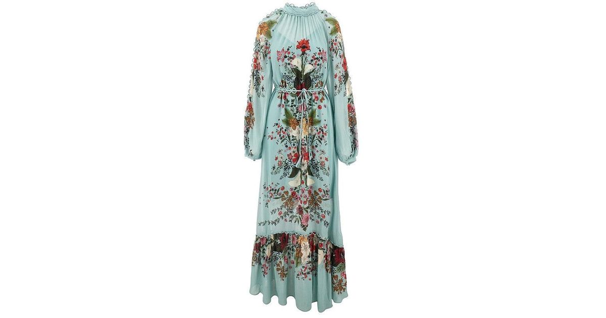 FARM Rio Beauty Bouquet Georgette Maxi Dress in Green | Lyst