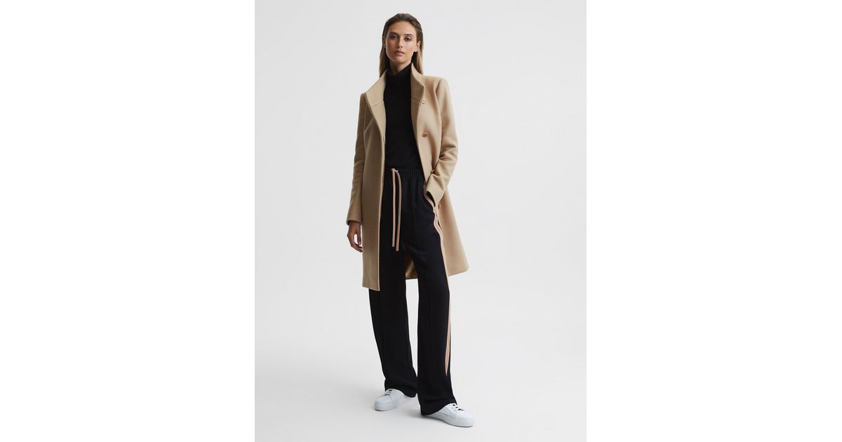 Reiss Ws Wool-Blend Mid-Length Coat in White | Lyst