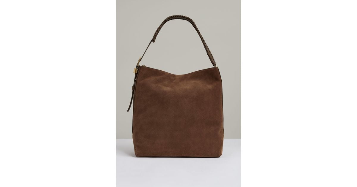 Reiss Shiba - Rust Suede Leather Braided-strap Tote Bag, One in Brown ...