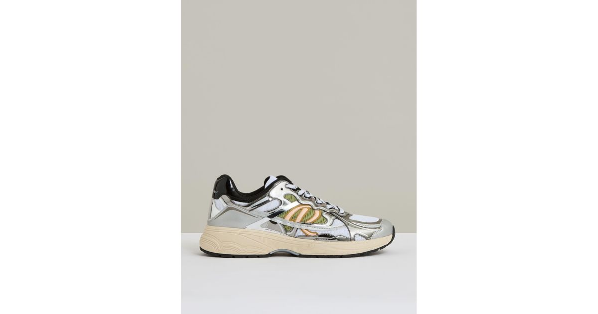 Reiss Gunmetal & Overlay Logo Running Trainers in Metallic for Men | Lyst