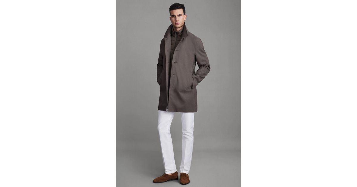 Reiss Jacket With Removable Funnel-Neck Insert in Gray for Men | Lyst