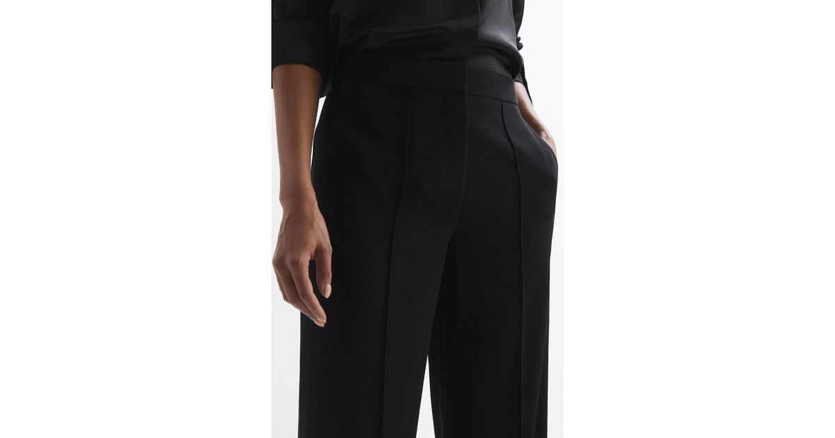 Reiss Aleah - Black Petite Pull On Wide Leg Trousers | Lyst Reiss Aleah - Black Petite Pull On Wide Leg Trousers | Lyst