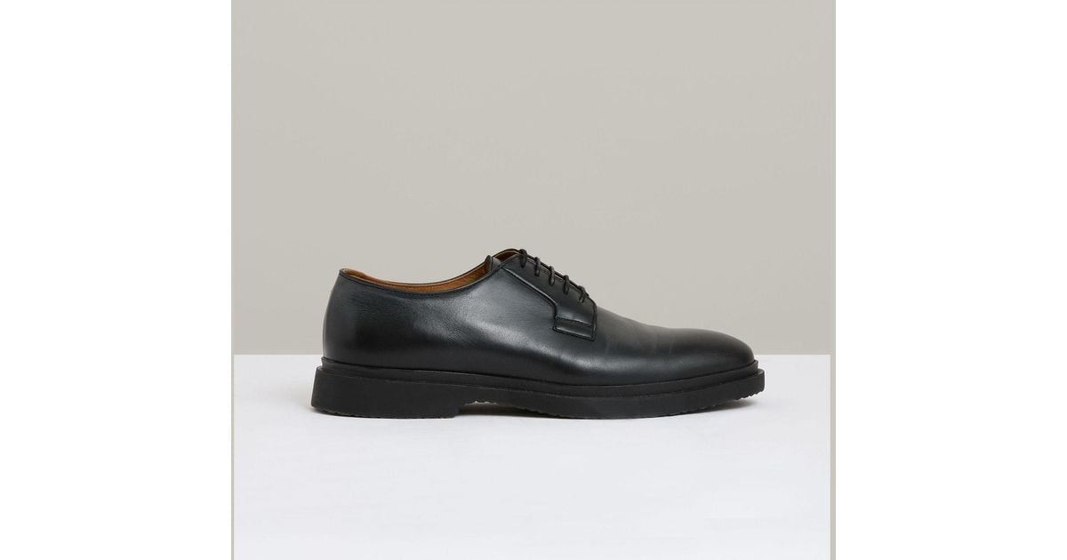 Reiss Leather Lace-Up Derby Shoes in Gray for Men | Lyst