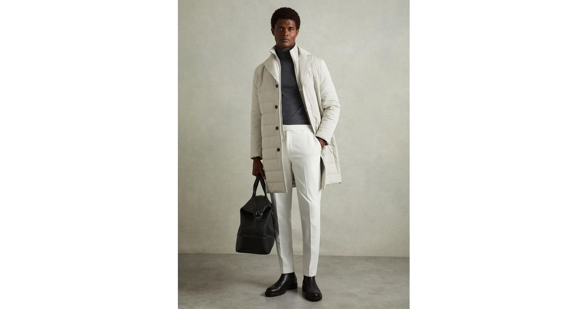 Reiss Longline Quilted-Shell Coat With Inner Gilet for Men | Lyst