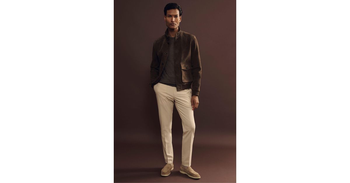 Reiss Chocolate Suede Harrington Jacket in Brown for Men | Lyst