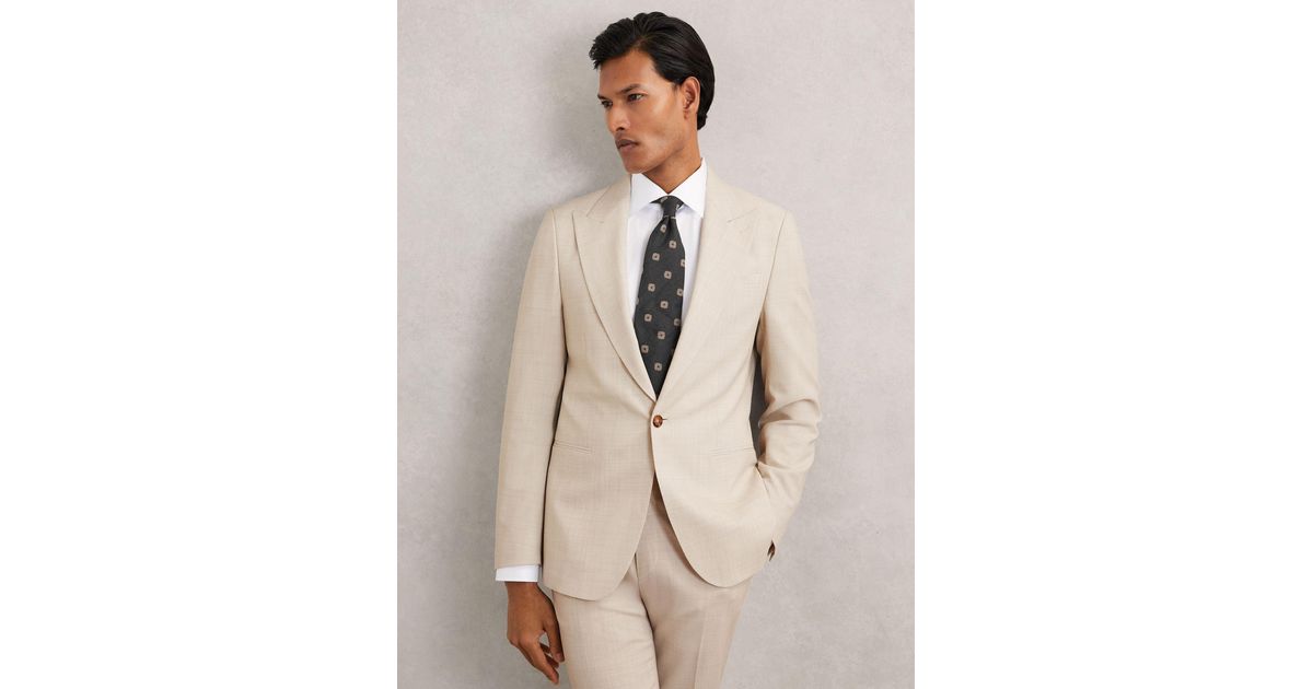 Reiss Belmont Single-Breasted Textured Suit Blazer Slim-Fit With Wool ...