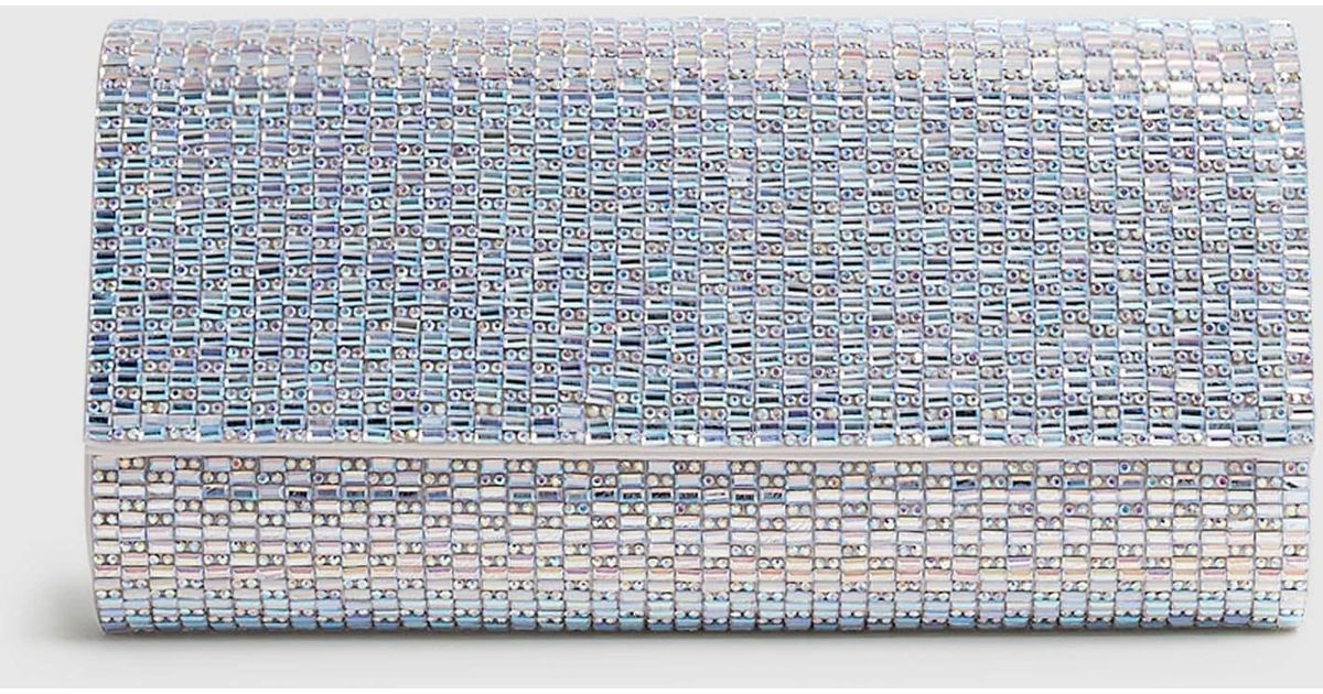 Reiss Dakota - Silver Disco Baguette Bag, One in Gray | Lyst