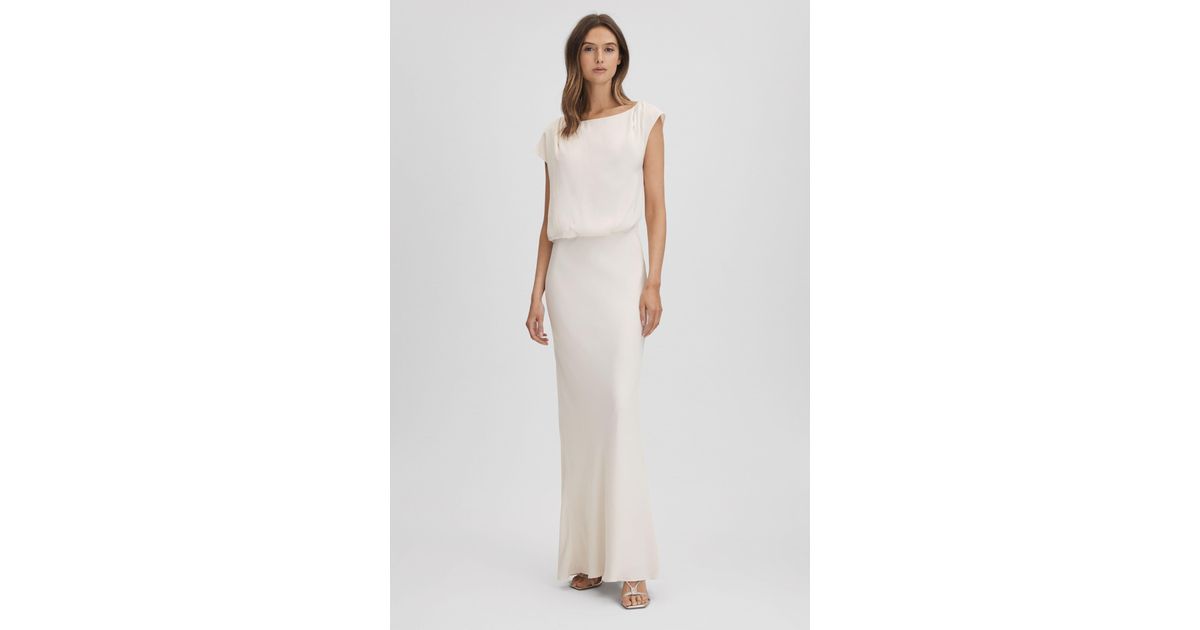 Reiss Rupa Draped Maxi Dress in White | Lyst UK