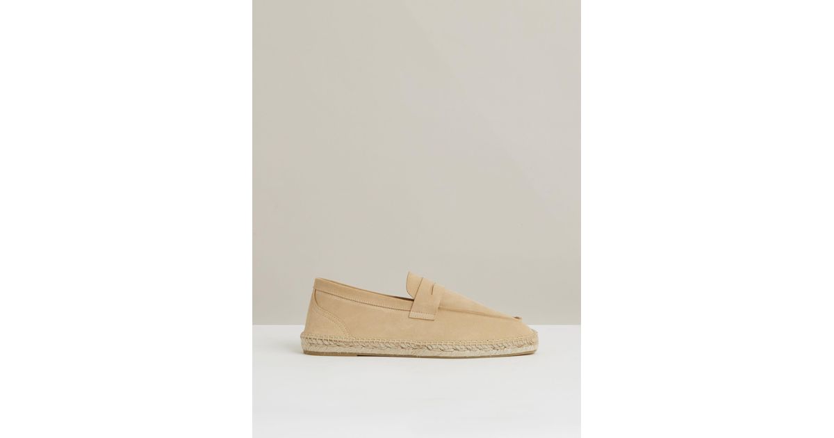 Reiss Suede Penny-Strap Espadrilles in Natural for Men | Lyst