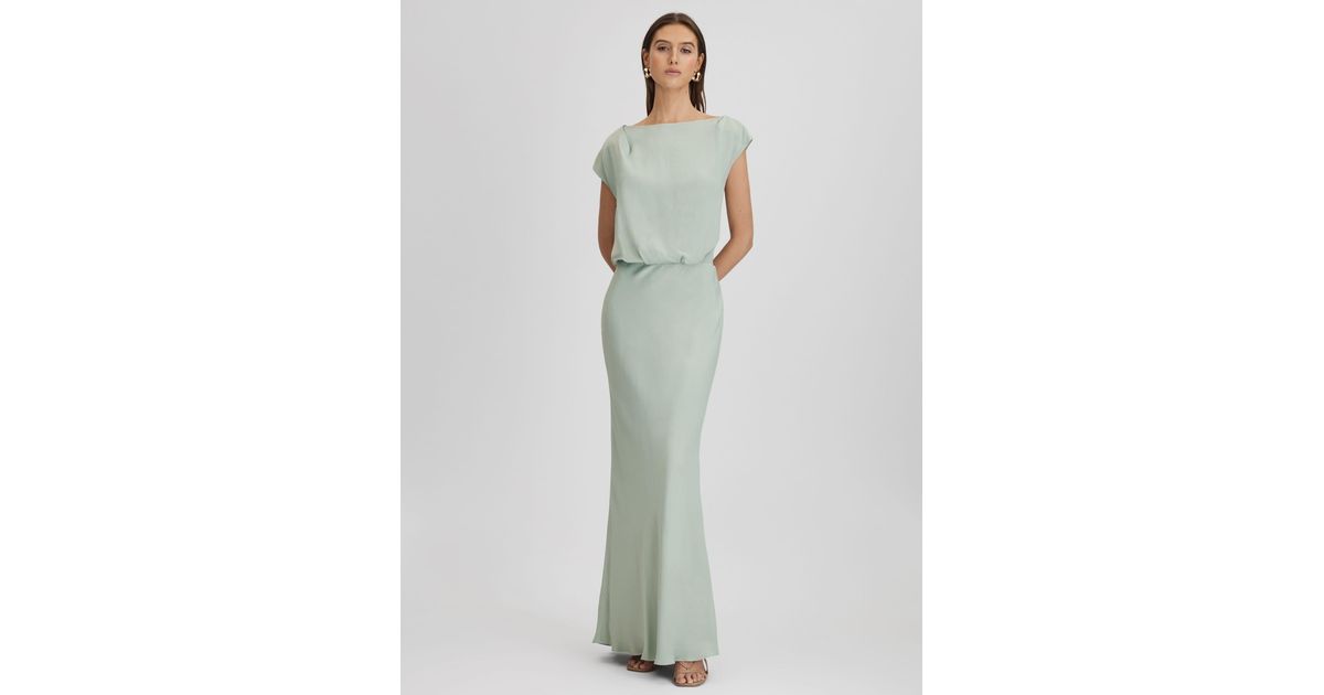 Reiss Rupa - Sage Draped Maxi Dress, Us 8 in Green | Lyst
