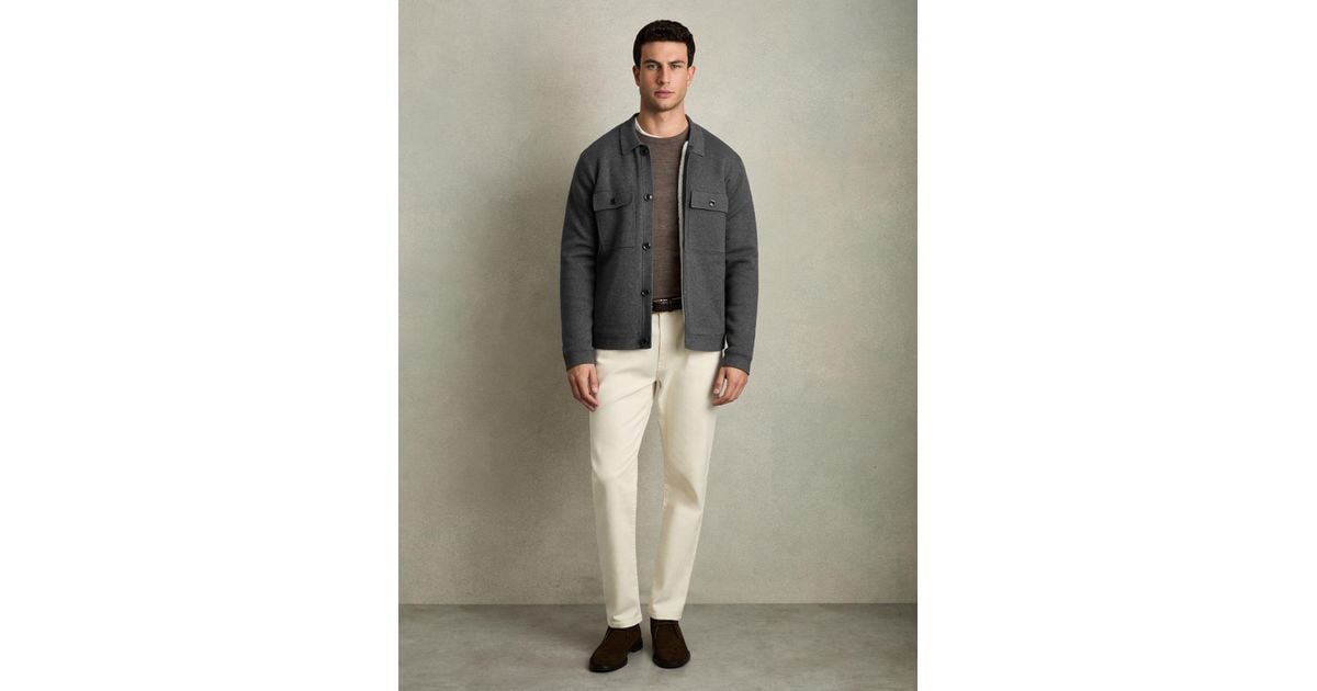 Reiss Heritage Jacket Melange, Mid in Grey for Men | Lyst UK