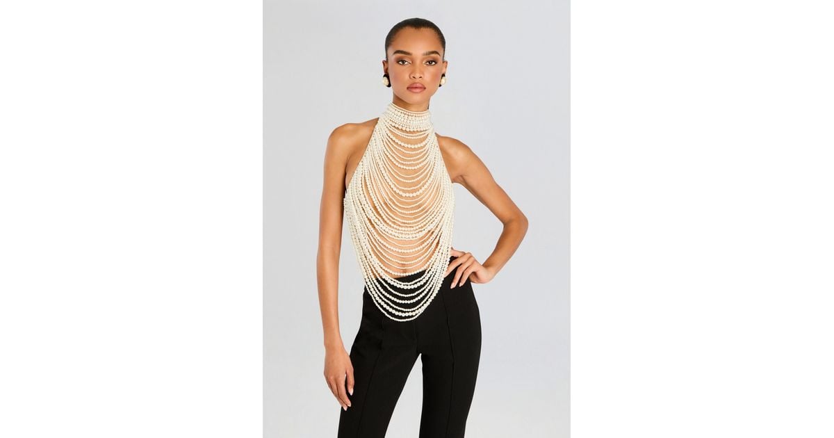 retroféte Elsie Pearl Top in White | Lyst