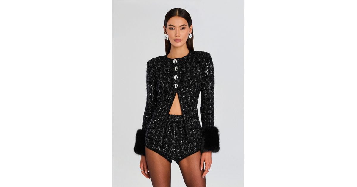 retroféte Hilary Tweed Jacket in Black | Lyst