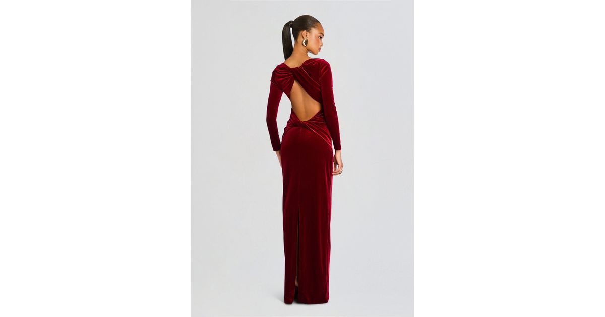 retroféte Alizee Velvet Dress in Red | Lyst