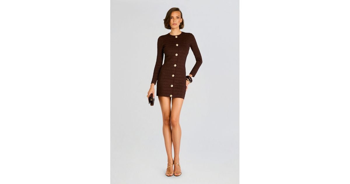 retroféte Saylor Bandage Knit Dress in Brown | Lyst