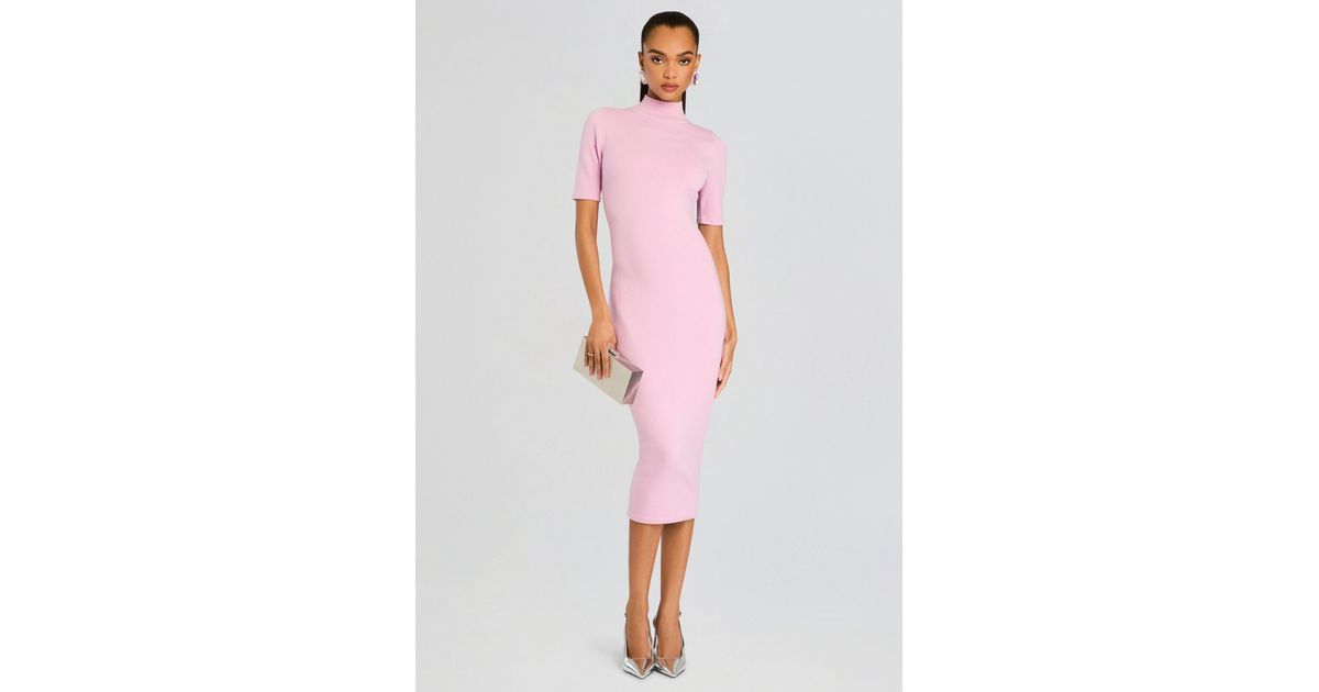 SER.O.YA Jana Knit Midi Dress in Pink | Lyst