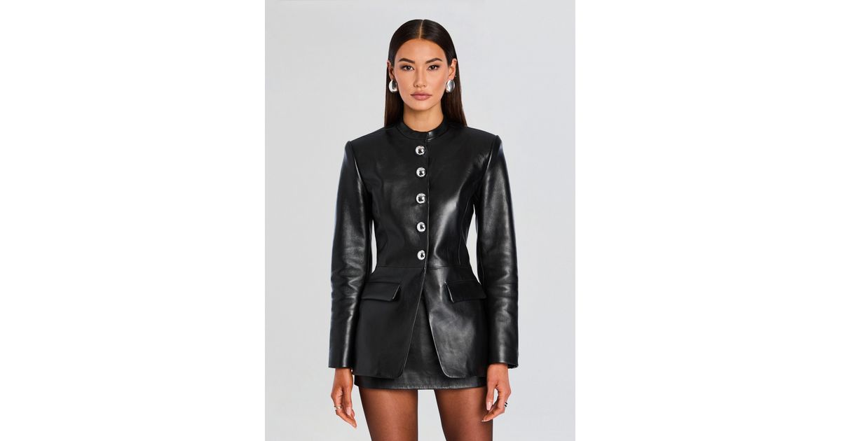 retroféte Callandra Leather Jacket in Black | Lyst