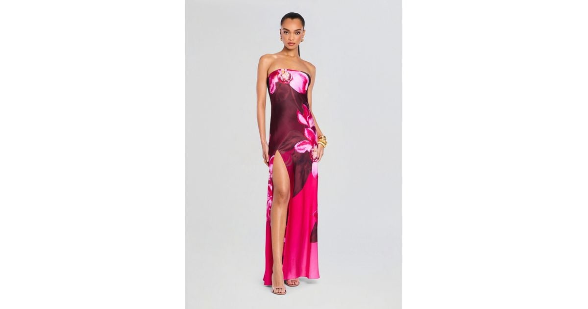 retroféte Aiyanna Silk Dress in Red | Lyst