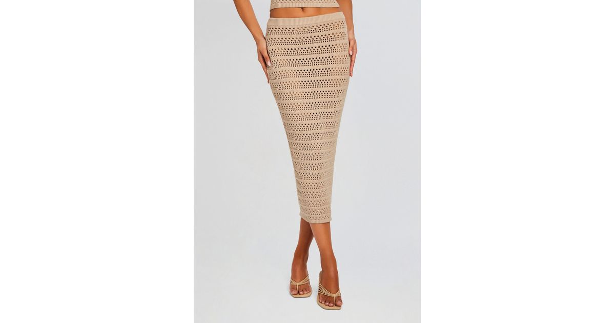 SER.O.YA Marjorie Knit Crochet Maxi Skirt in White | Lyst