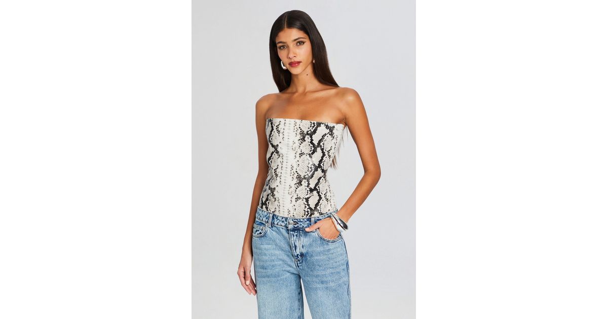 retroféte Leonie Leather Top in Blue | Lyst