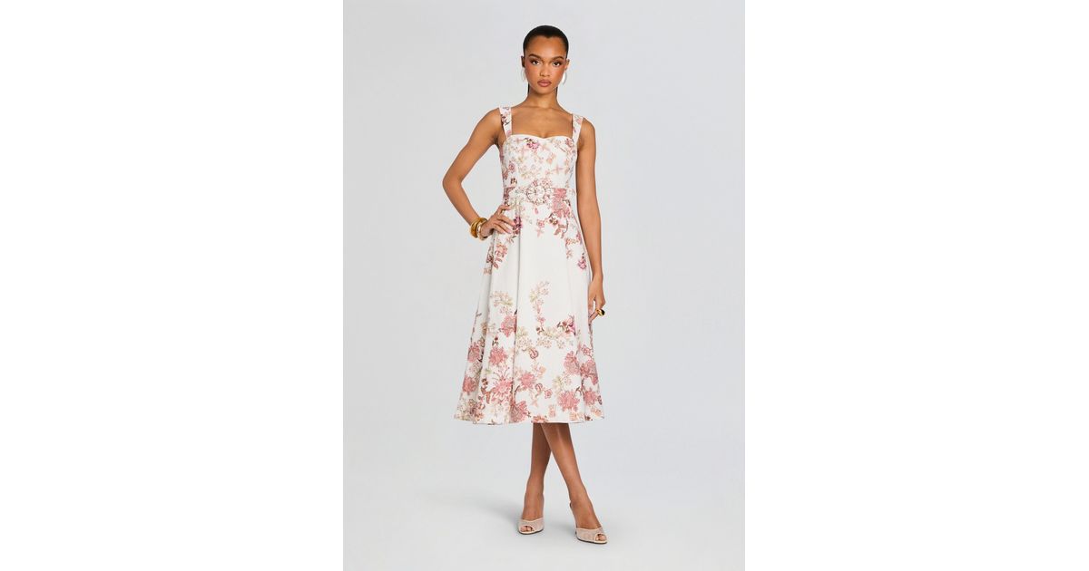 Hemant & Nandita Diza Midi Dress in White | Lyst
