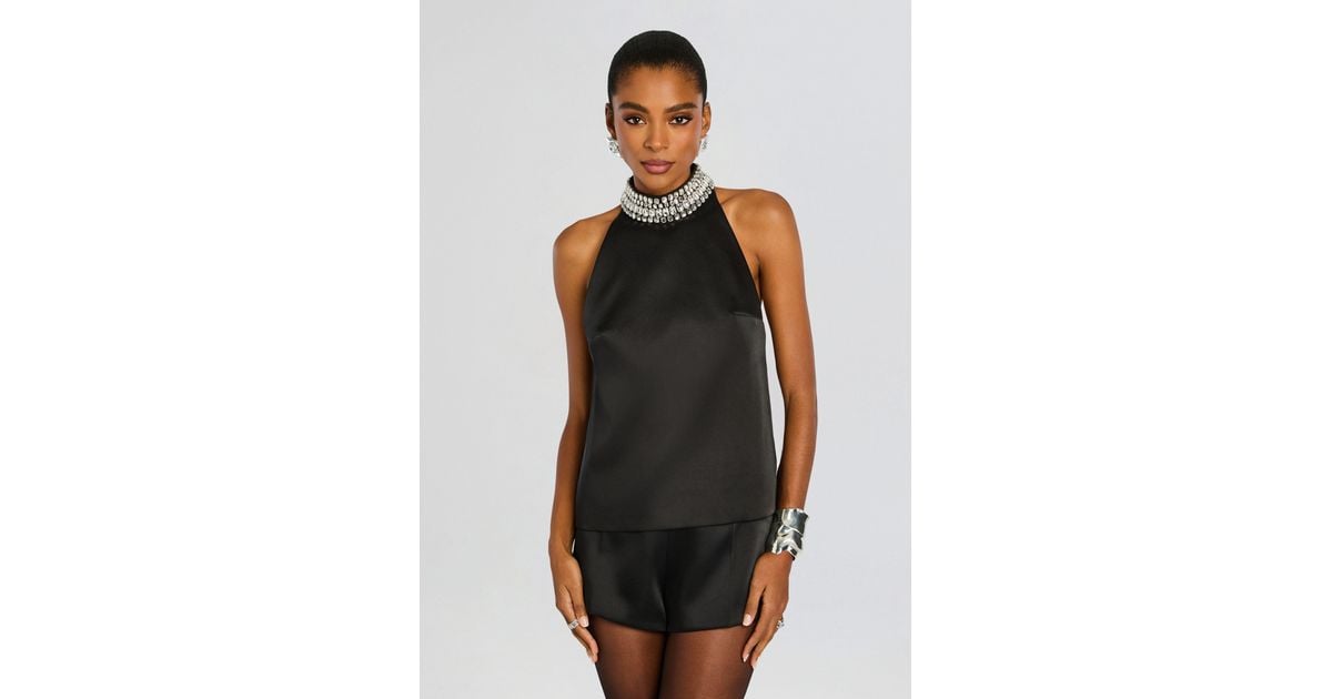 retroféte Ardiana Embellished Top in Black | Lyst