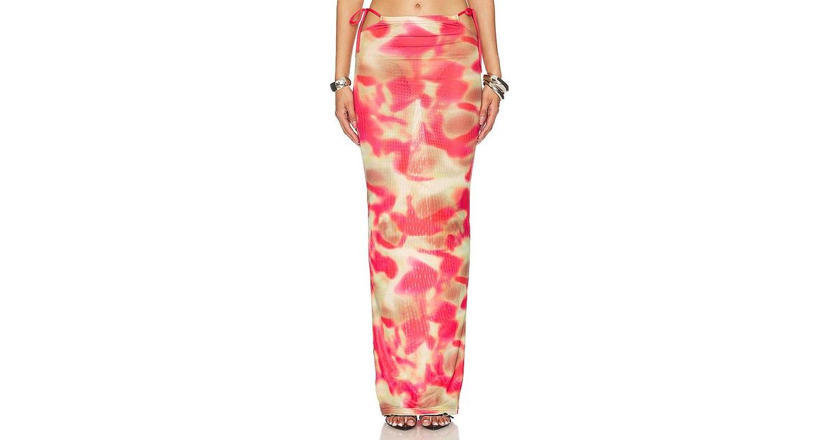 BY.DYLN Maddi Maxi Skirt in Red | Lyst