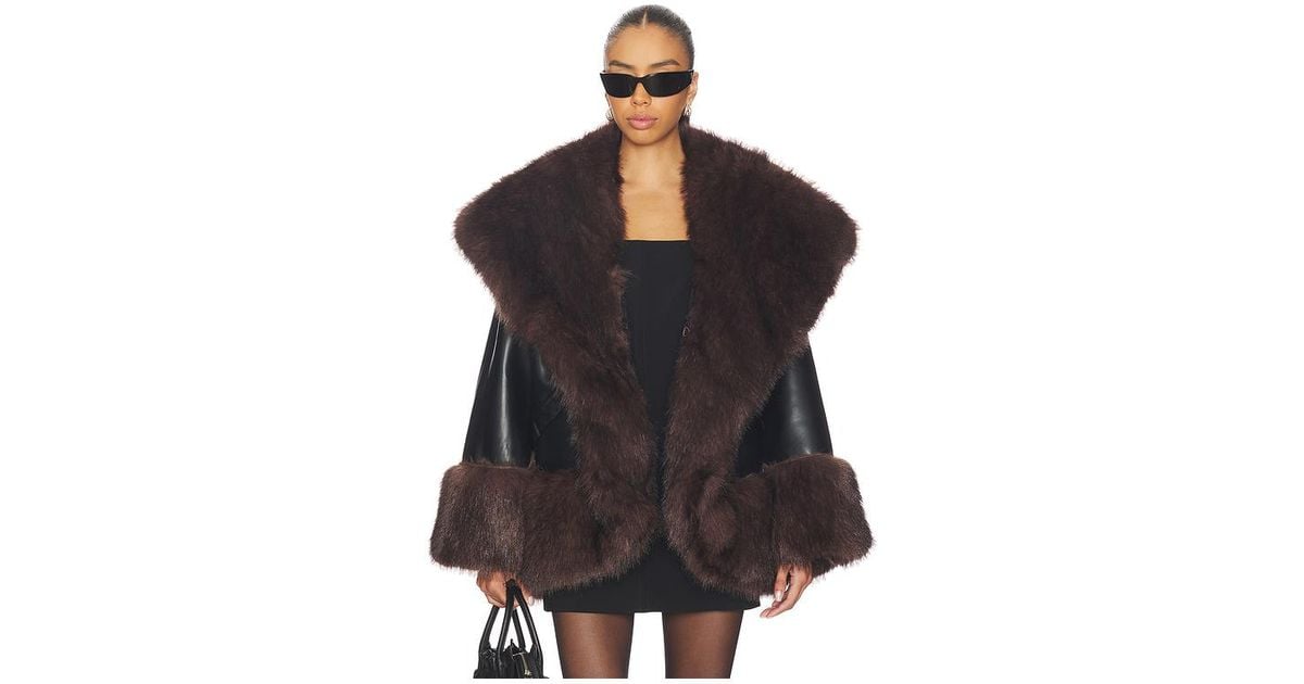 WeWoreWhat X Revolve Cocoon Faux Fur Jacket in Black | Lyst UK