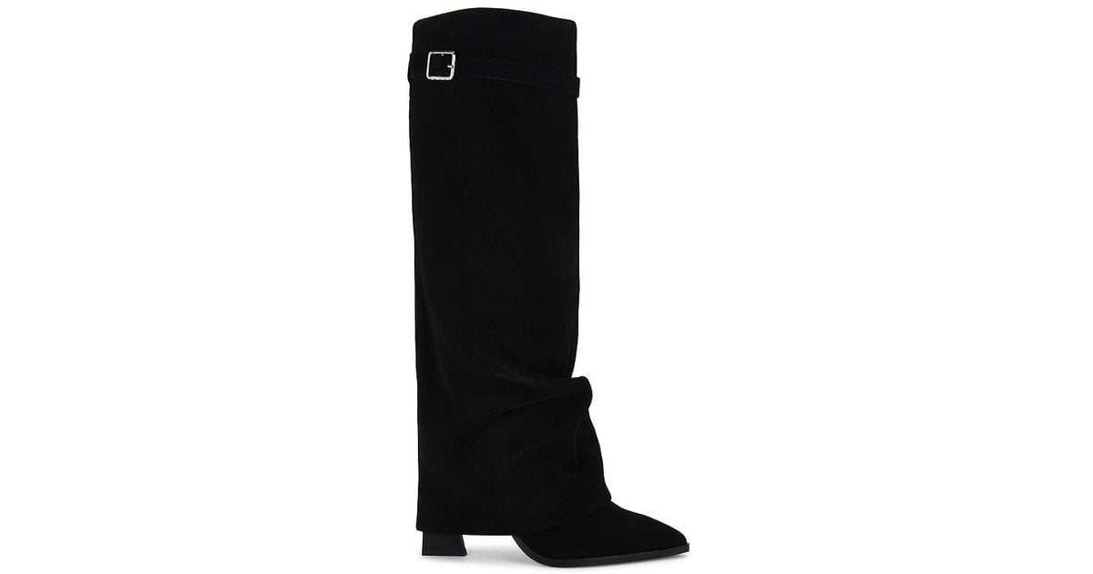 Free People Felicity Foldover Boot in Black | Lyst