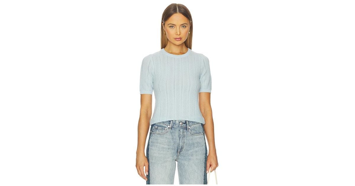 Rag & Bone Francesca Merino Short Sleeve Sweater in White | Lyst UK