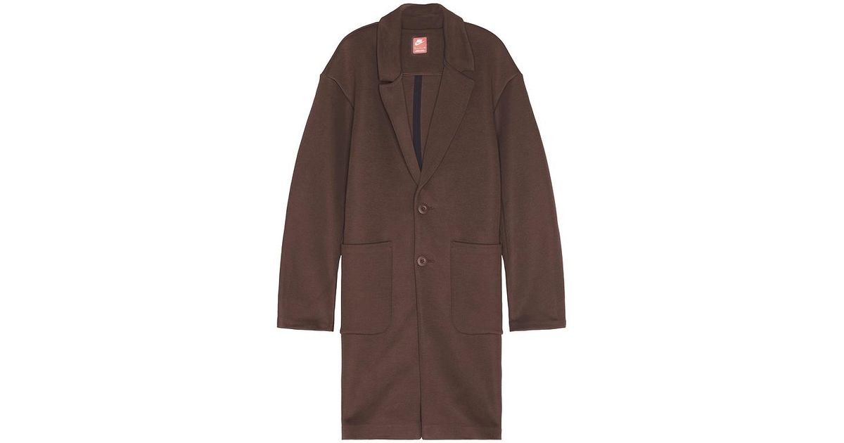 Nike Tech Fleece Reimagined Trench Jacket in Brown for Men | Lyst