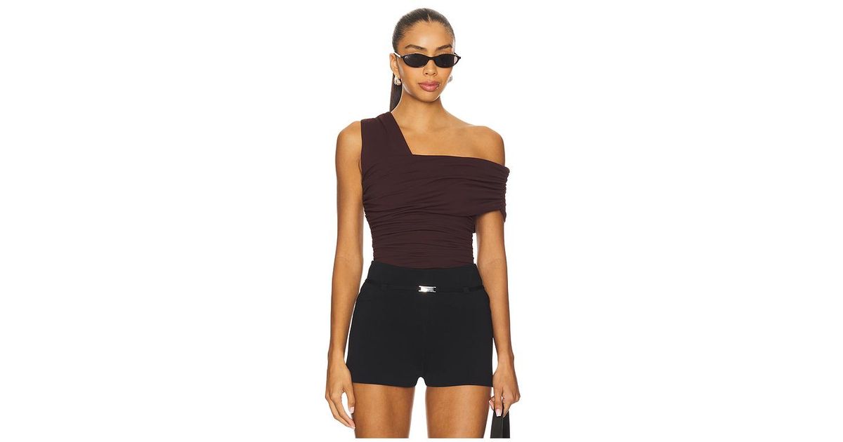 Susana Monaco One Arm Gathered Top in Blue | Lyst UK