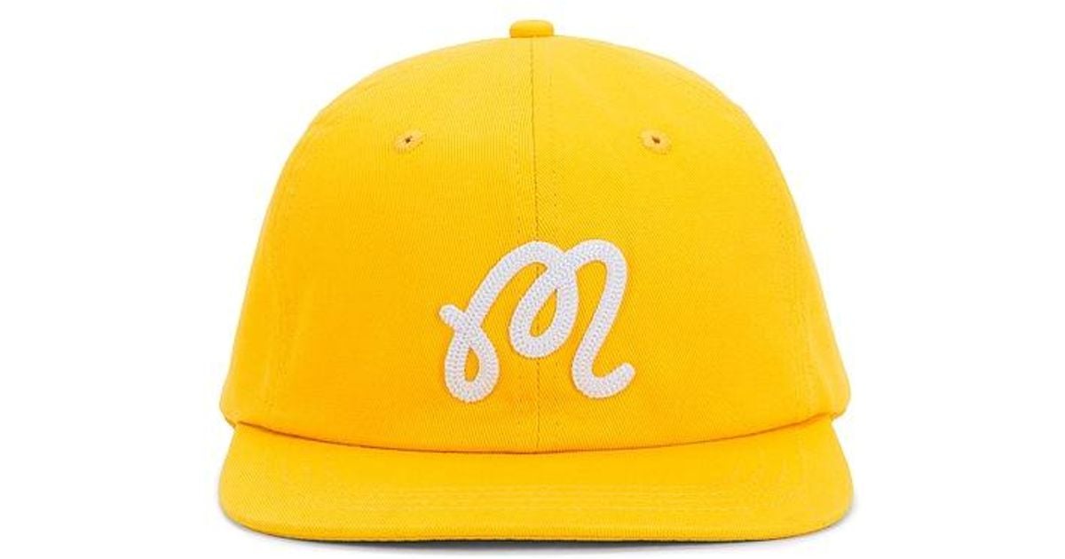 Malbon Golf M Script Chainstitch Painters Hat in Yellow for Men | Lyst