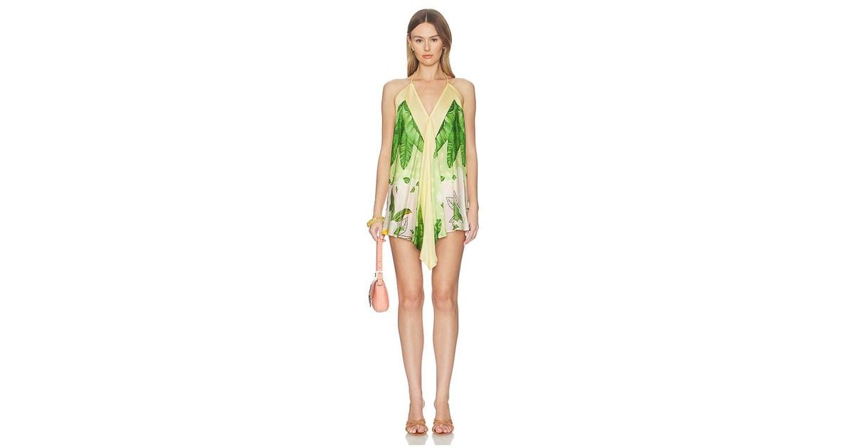 VERANDAH Handkerchief Mini Dress in Green | Lyst UK